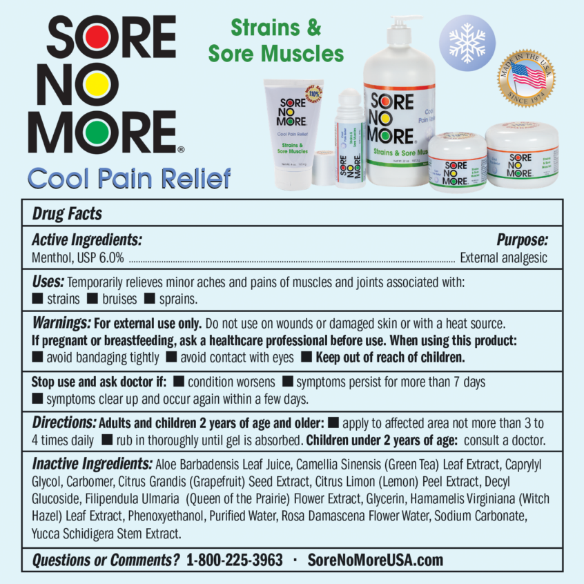 Original Sore No More® Cool Pain Relief – 3 oz Roll-on - Sore No More®